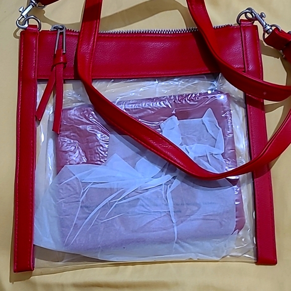 Bags | New Red Clear Crossbody Purse | Poshmark